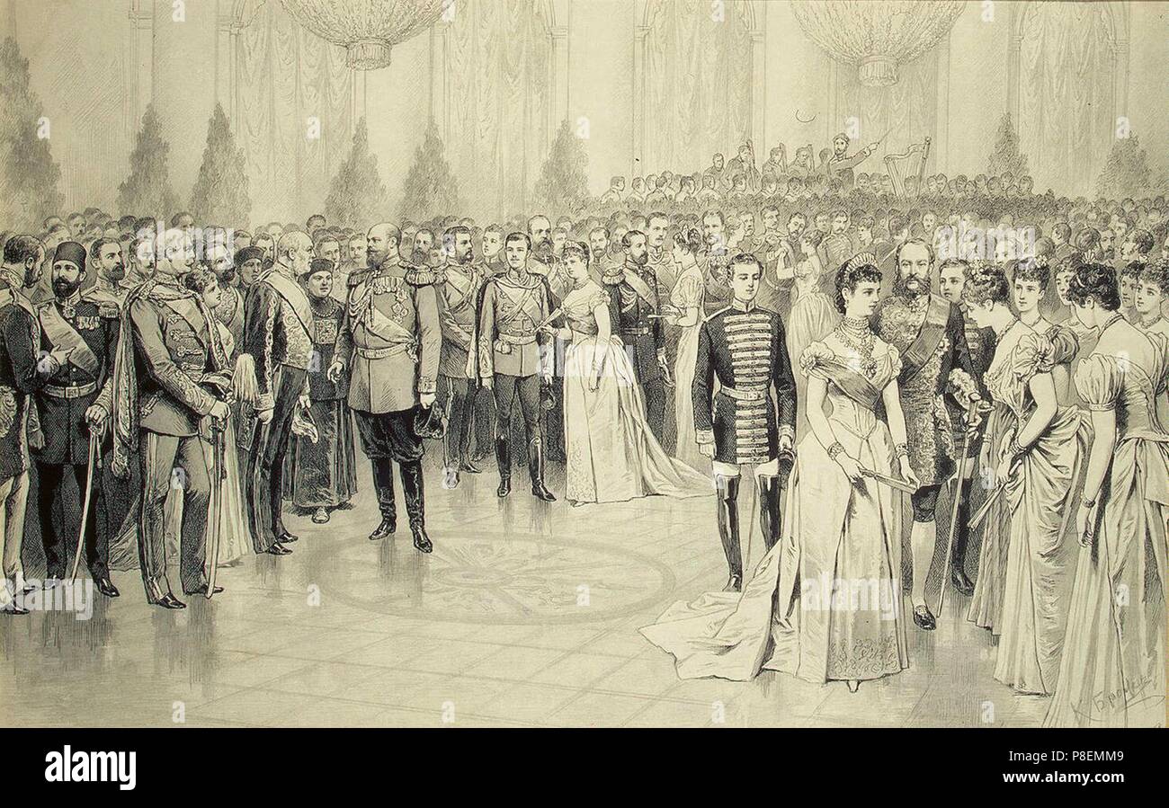 Court Ball in the St Nicholas Hall of the Winter Palace. Museum: State ...