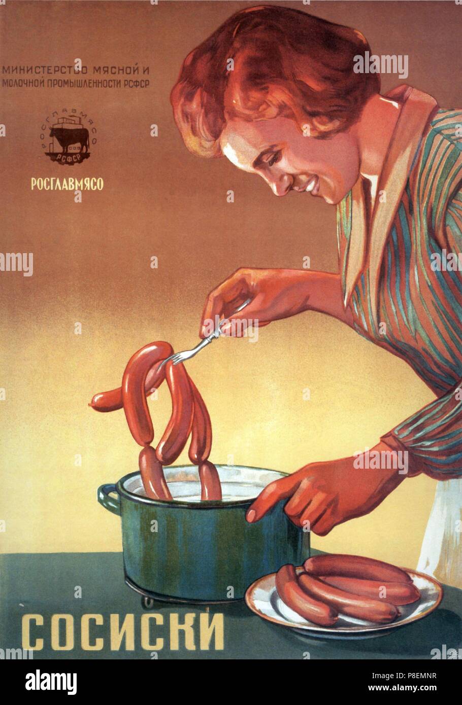 Sausages (Advertising Poster). Museum: Russian National Library, St ...