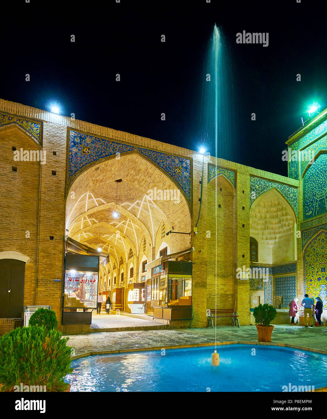 KERMAN, IRAN - OCTOBER 15, 2017: The square in front of Ganjali Khan ...