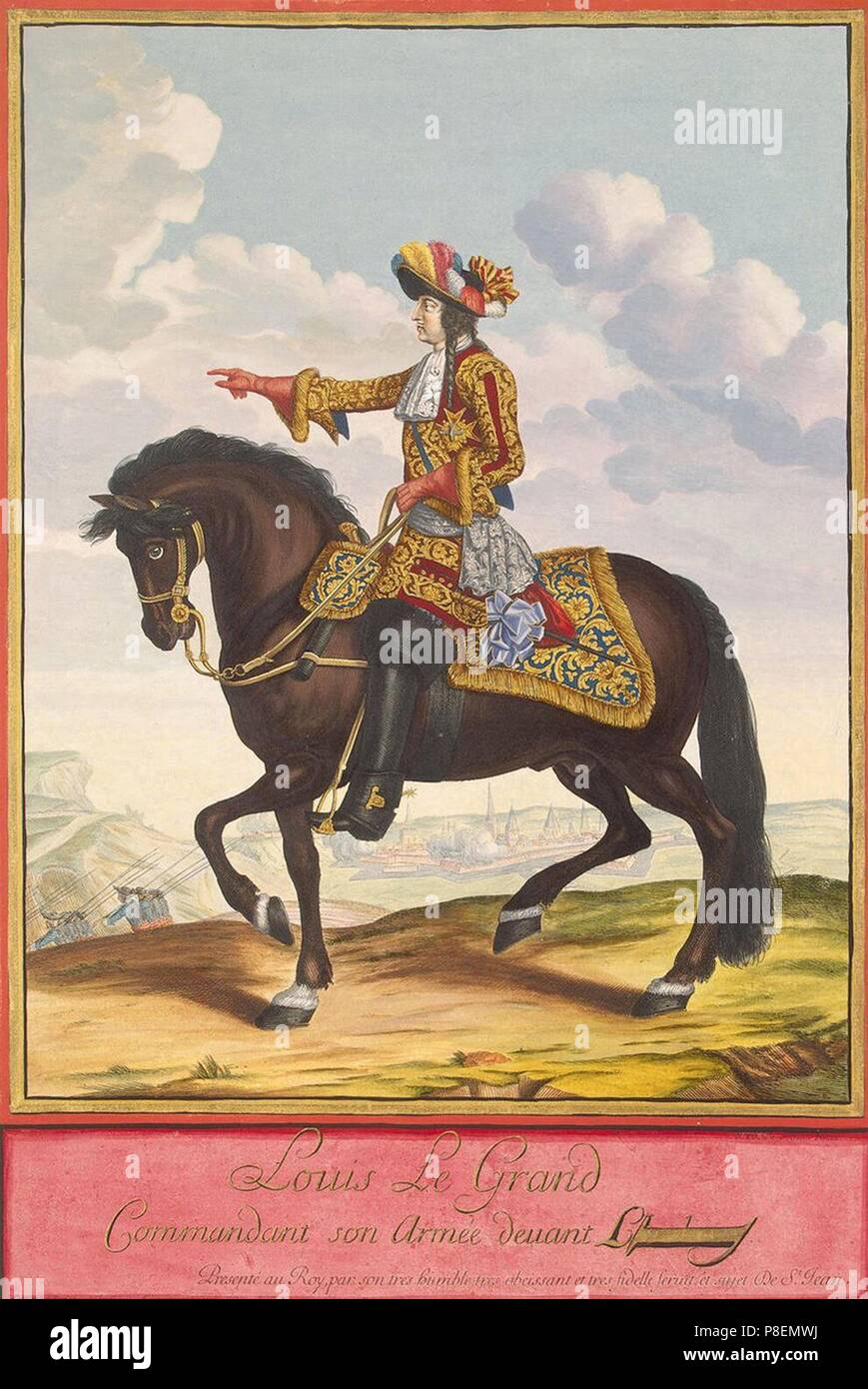 Portrait of Louis XIV on Horseback in the Battle of Cambrai. Museum ...