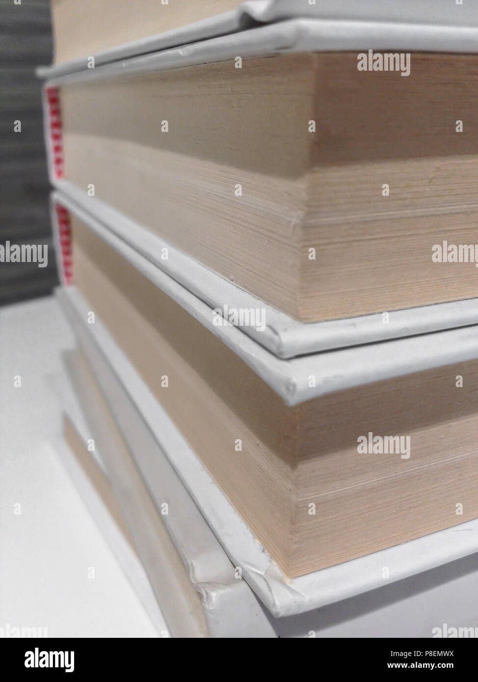 Close-up of a stack of books. Ideal for concepts and backgrounds Stock ...