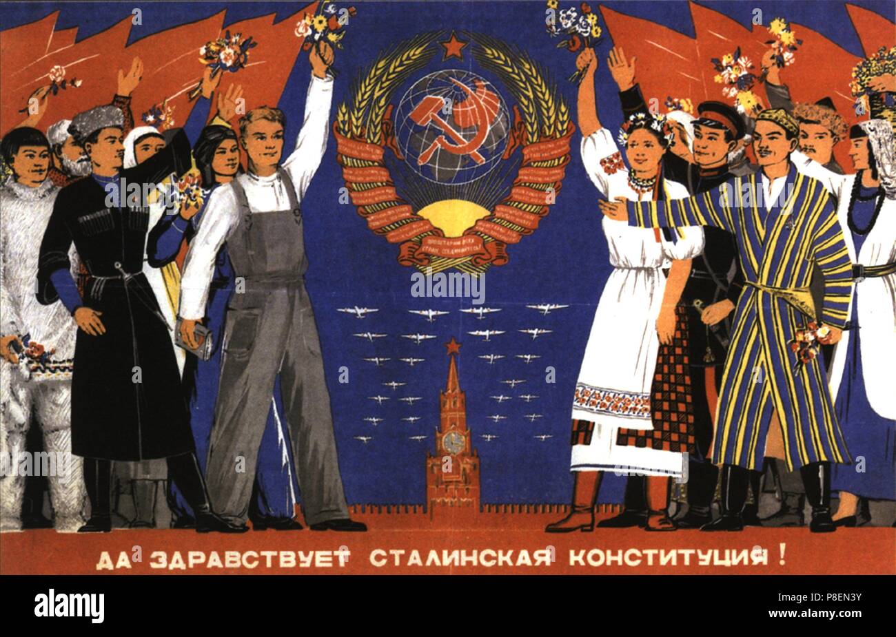Long live the Stalin's constitution! (Poster). Museum: Russian State ...