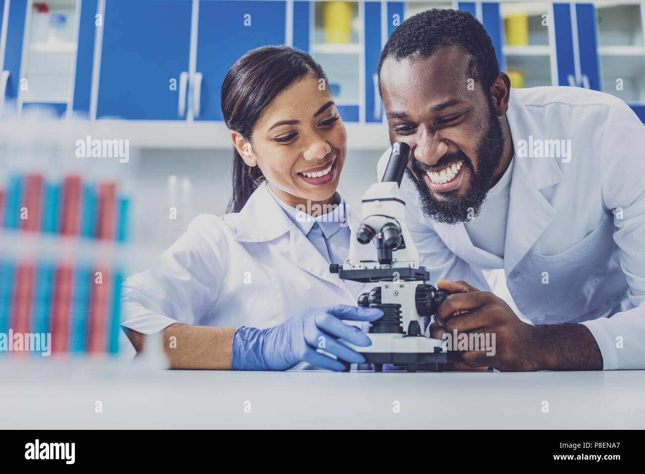 Laboratory assistant in laboratory chemical hi-res stock photography ...