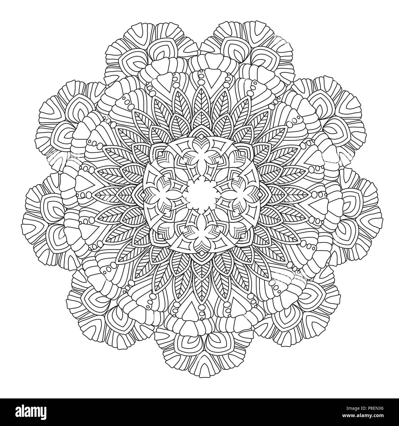 Flower Mandala vector illustration. Oriental pattern, vintage ...