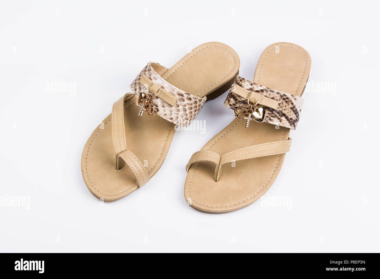 Women's sandals on white background. Summer fashion Stock Photo - Alamy