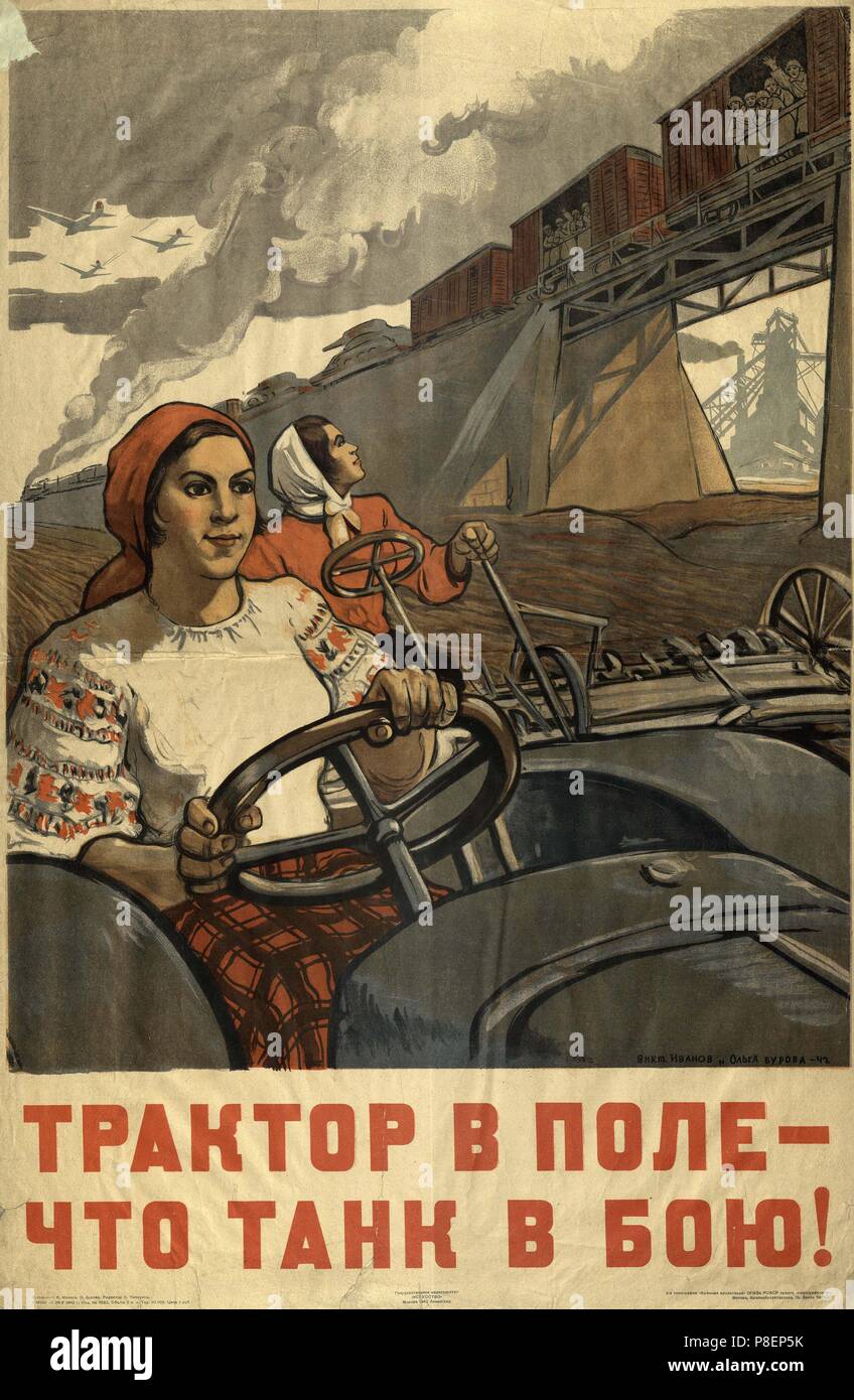 Soviet tractor poster hi-res stock photography and images - Alamy