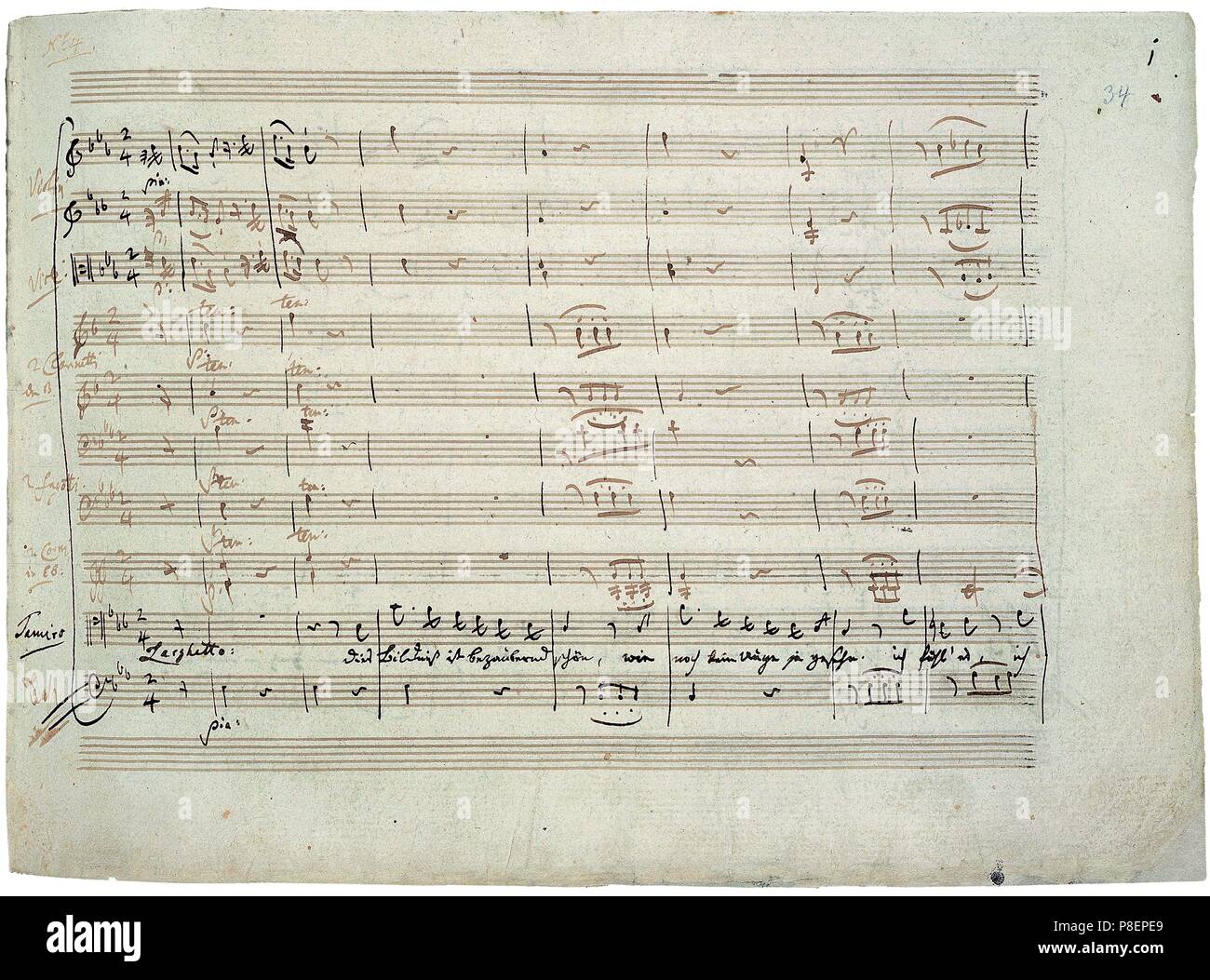 The autograph manuscript: The Magic Flute. Act I aria "This portrait is ...
