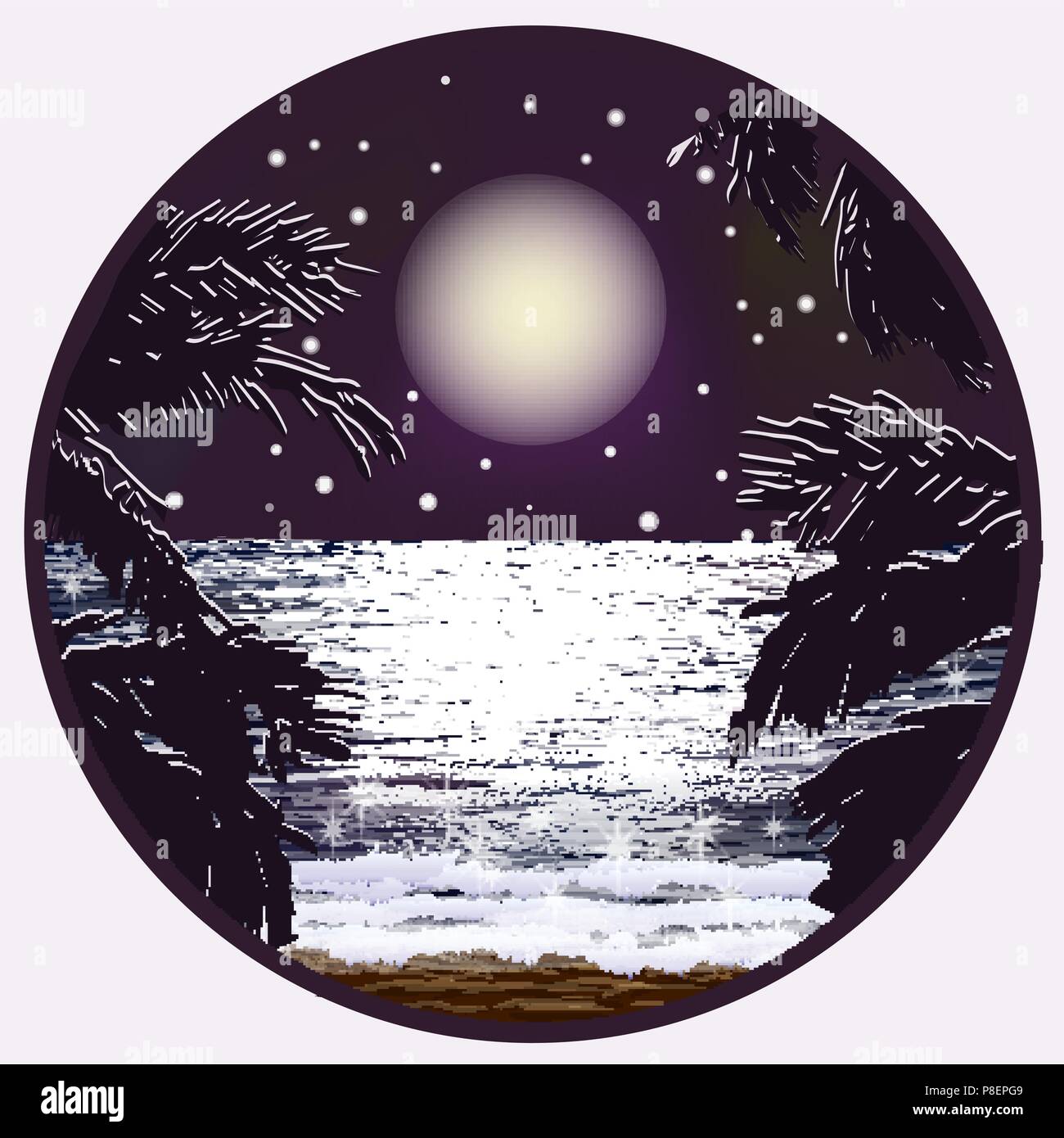 Southern night card , vector illustration Stock Vector Image & Art - Alamy