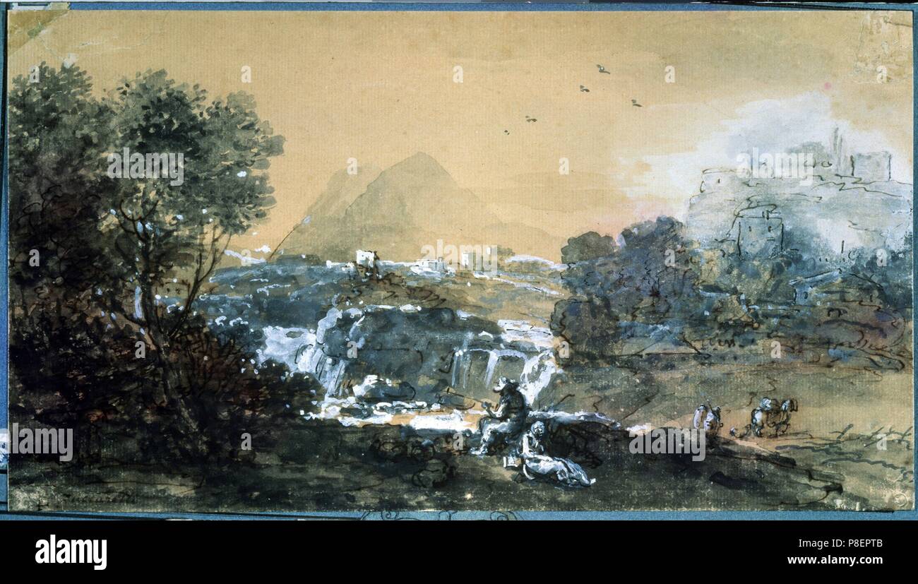 Landscape with a waterfall. Museum: State A. Pushkin Museum of Fine ...