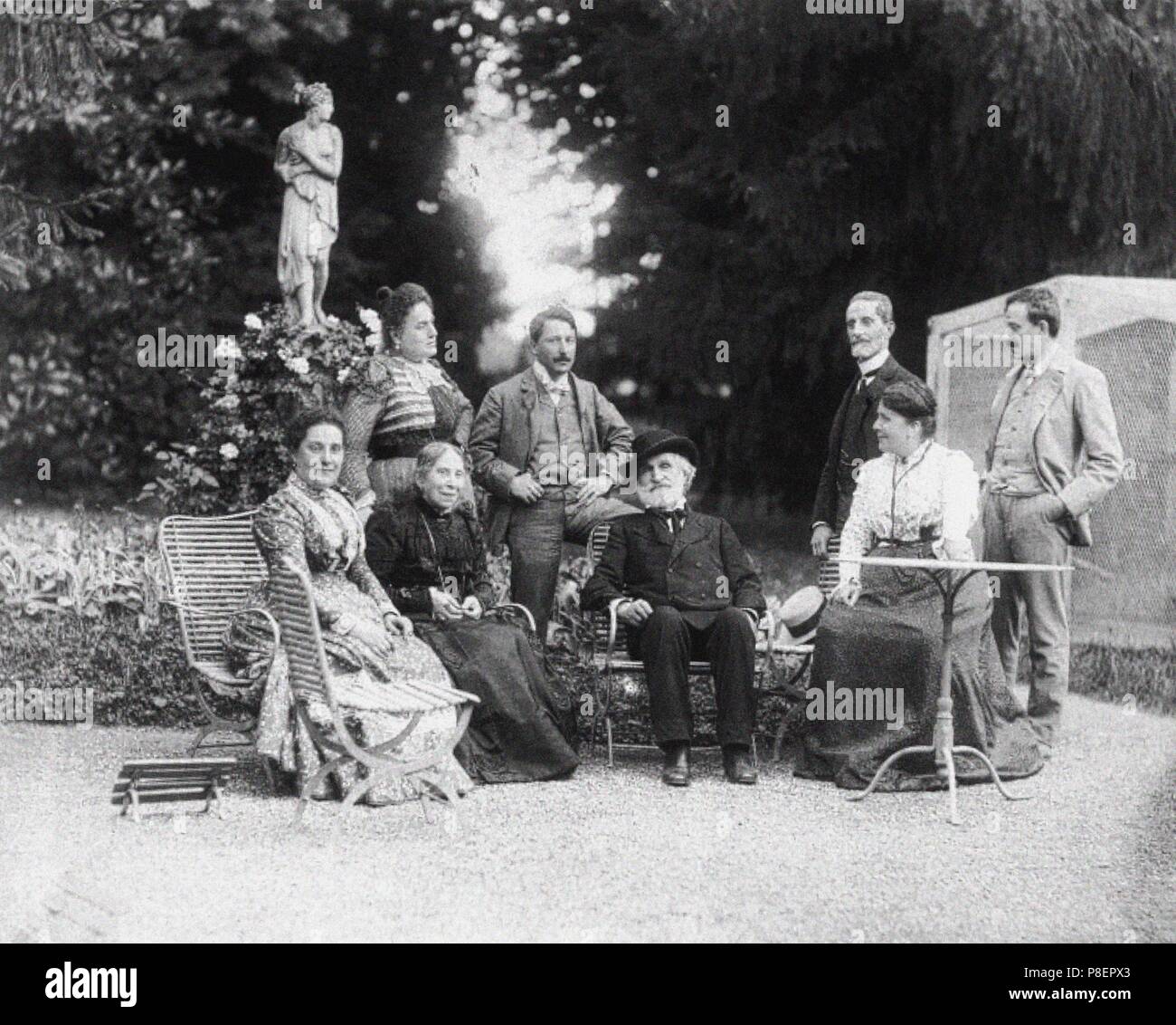 Giuseppe Verdi, his wife Giuseppina Strepponi (on his right), his ...
