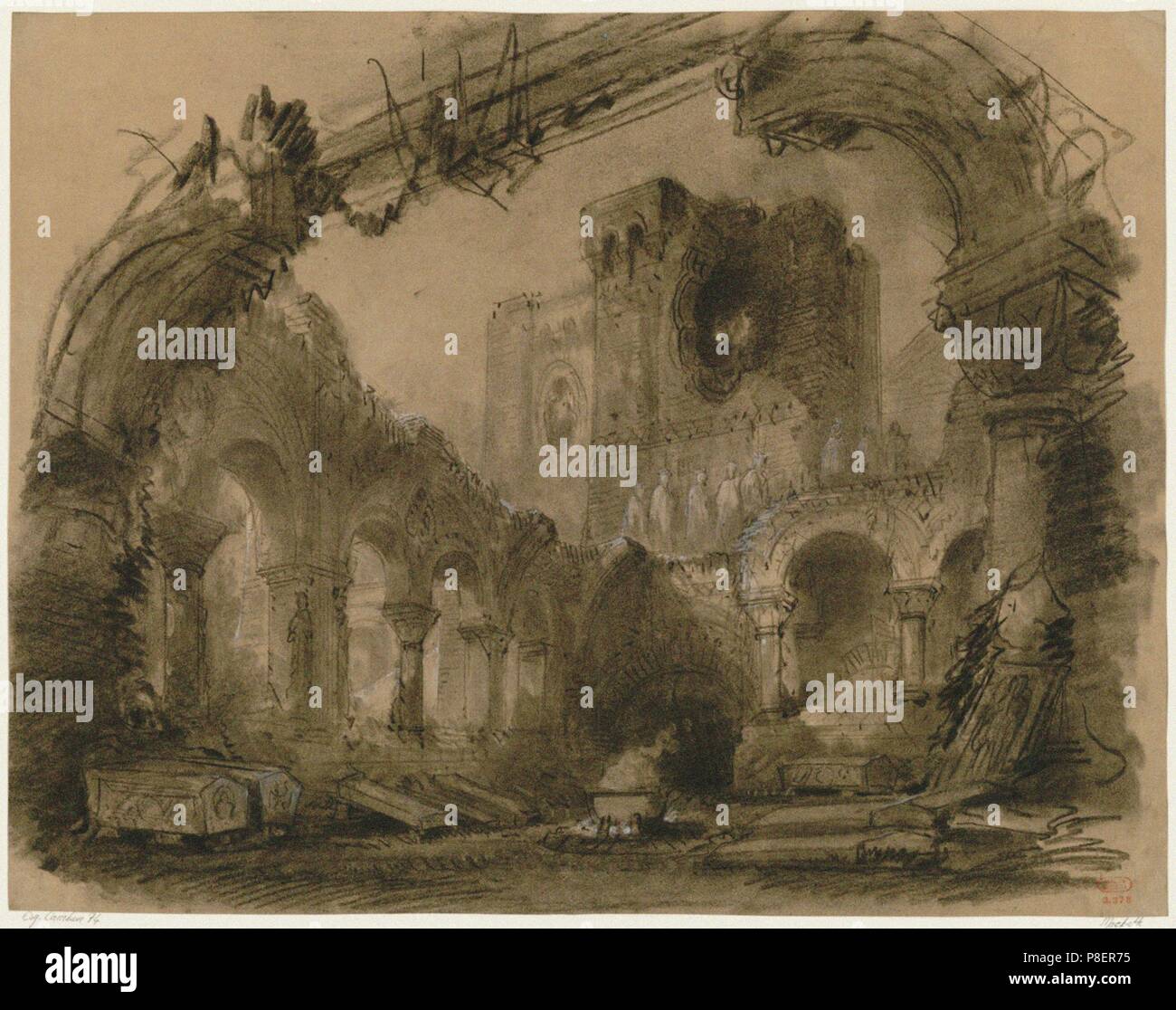 Set design for opera Macbeth by Giuseppe Verdi. Paris, Théâtre-Lyrique ...