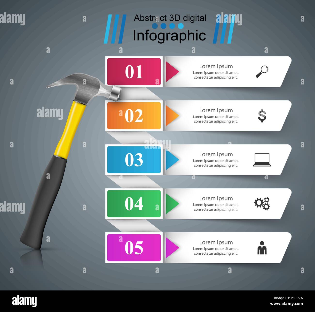 Hammer, repair icon. Business infographic Stock Vector Image & Art - Alamy
