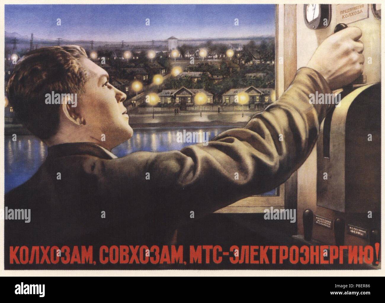 To kolkhozes, sovkhozes, MTS (machine and tractor stations)-electric ...