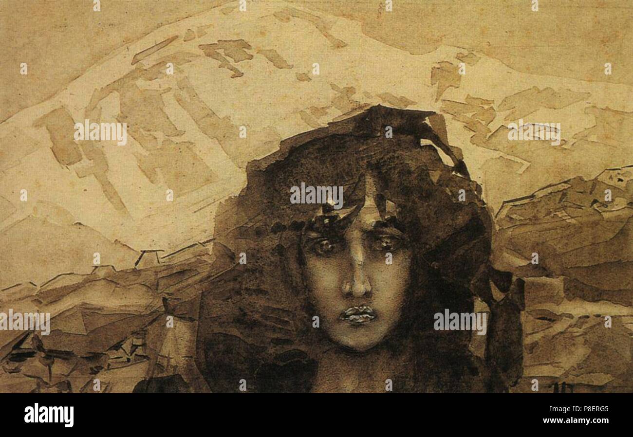 The Demon's Head. Illustration to the poem "The Demon" by Mikhail ...