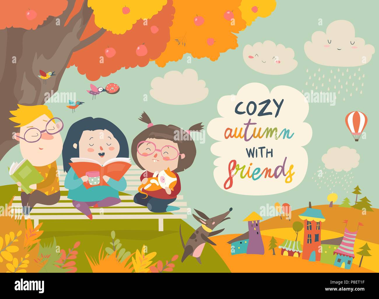 Small child and reading Stock Vector Images - Alamy