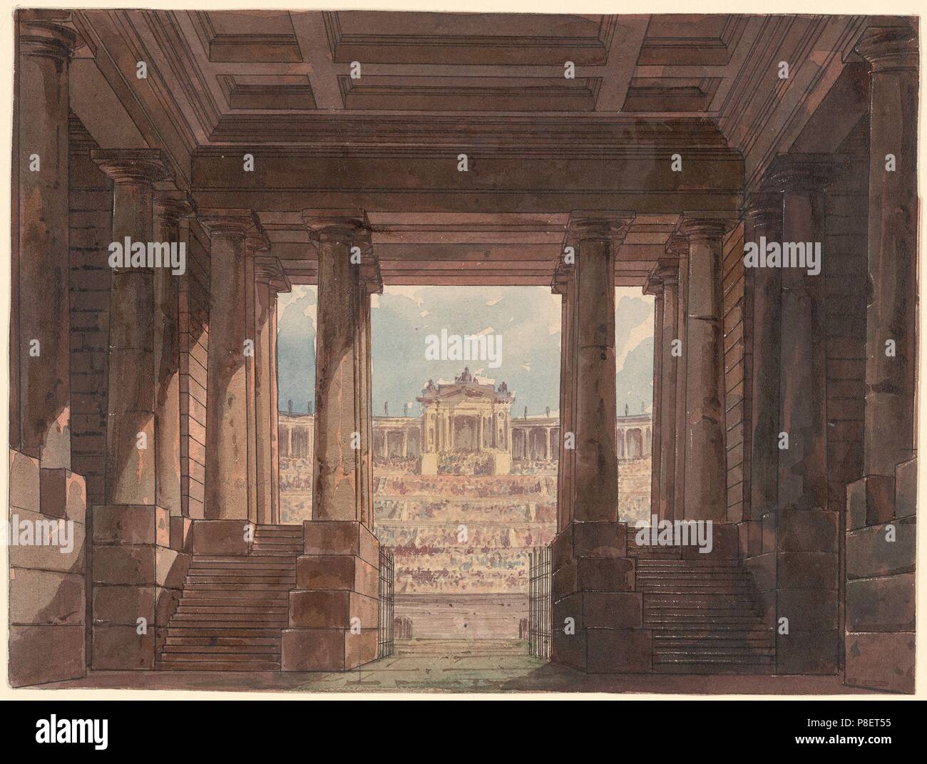 Set design for the Opera Poliuto by Gaetano Donizetti. Museum: The ...