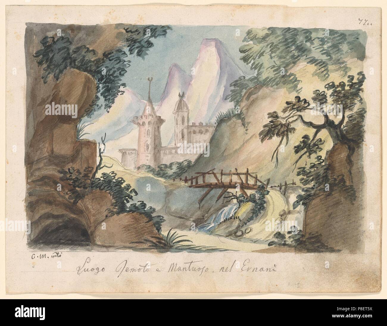 Set design for the Opera Ernani by Giuseppe Verdi. Museum: The Morgan ...