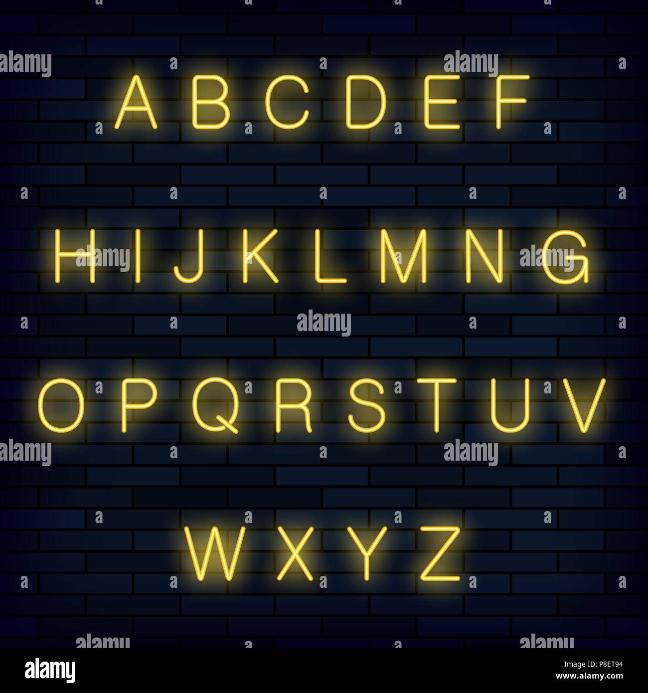 Illuminated font Stock Vector Images - Alamy