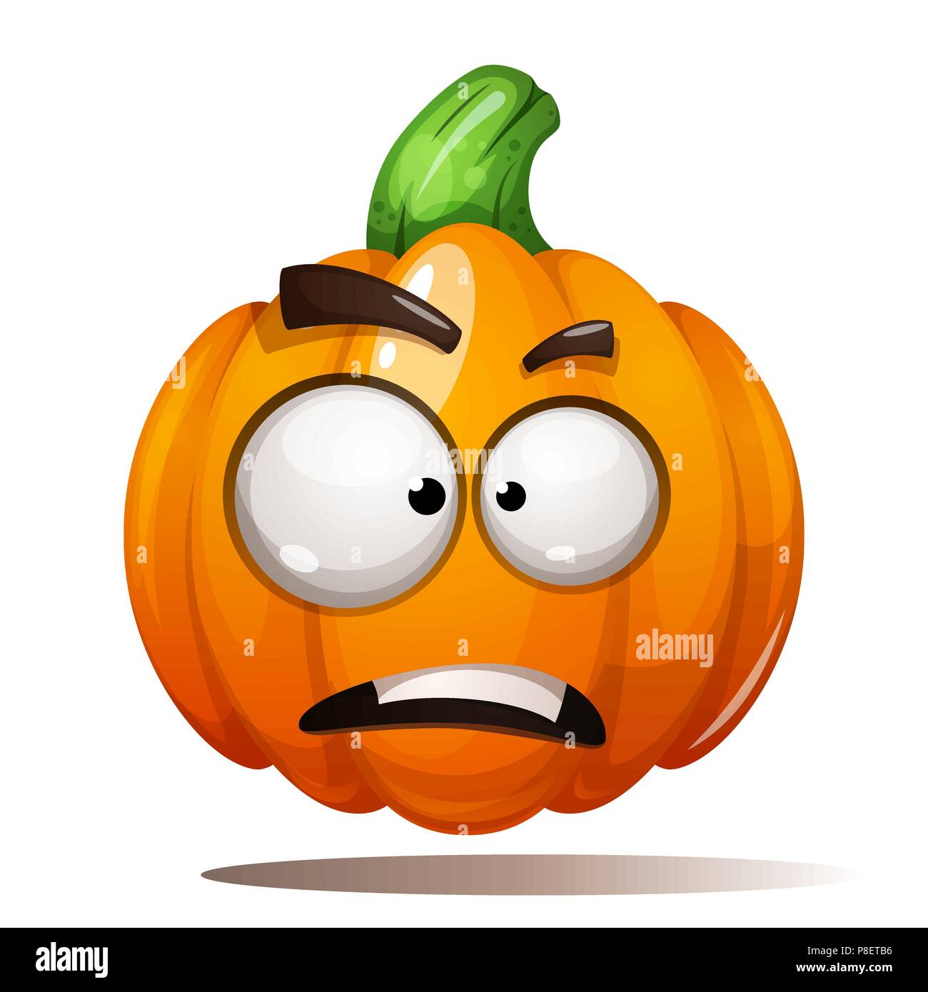 Pumpkin illustration. Horror, fear, sad halloween Stock Vector Image ...