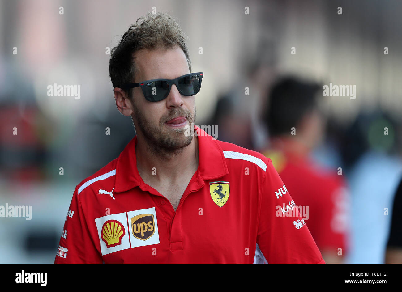 Ferrari's Sebastian Vettel during practice ahead of the 2018 British ...