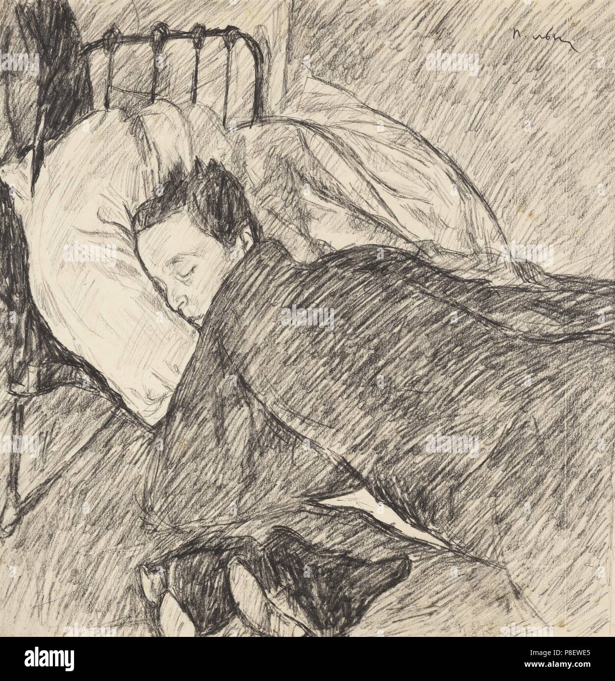 Osip Mandelstam sleeping. Museum: PRIVATE COLLECTION Stock Photo - Alamy