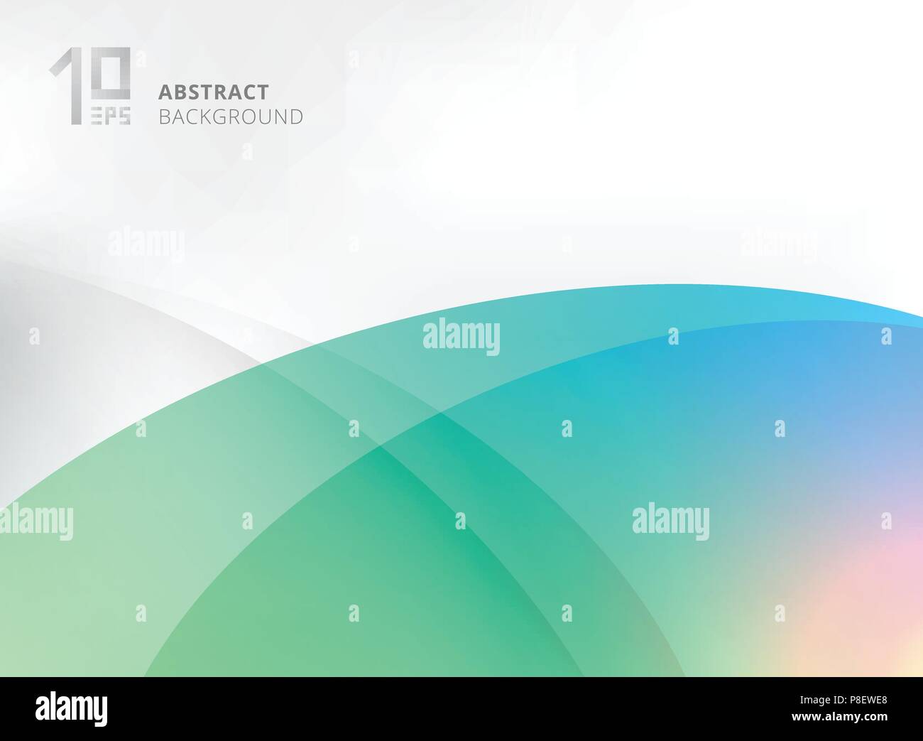 Abstract green gradient overlay circles on white background. Vector ...