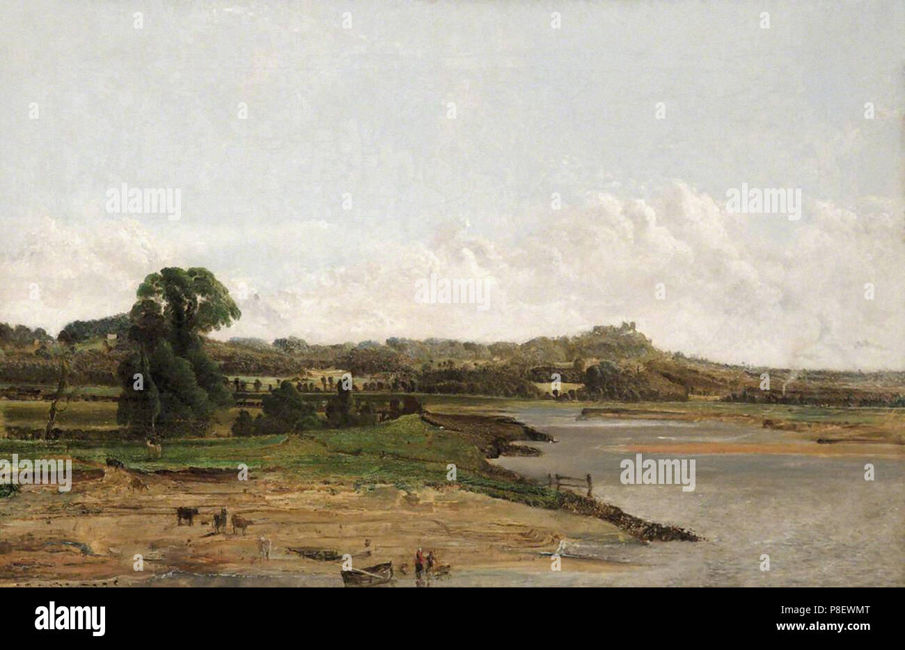 Smetham James - Halton Castle Cheshire from Fiddler's Ferry Stock Photo ...