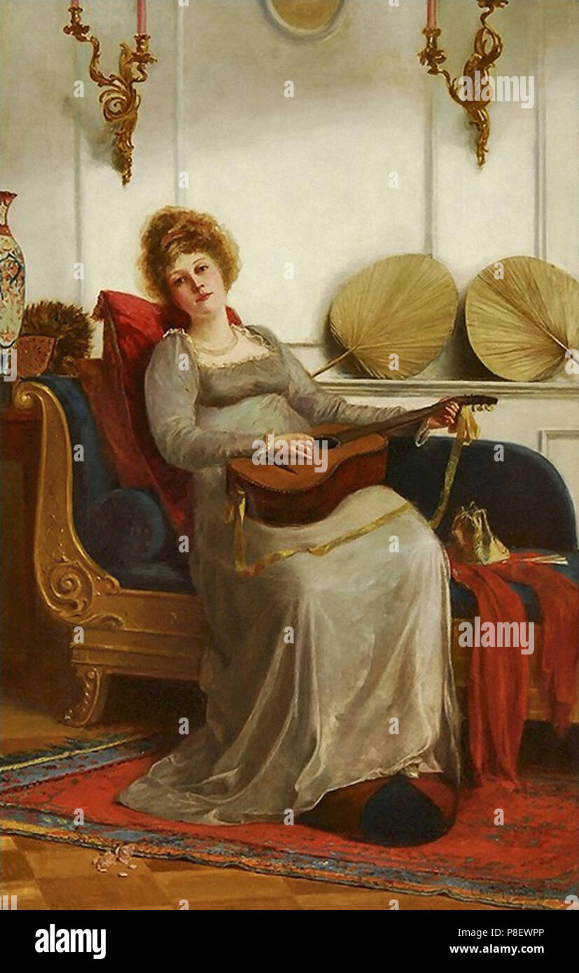 Smith Carlton Alfred - Lady with Guitar Stock Photo - Alamy