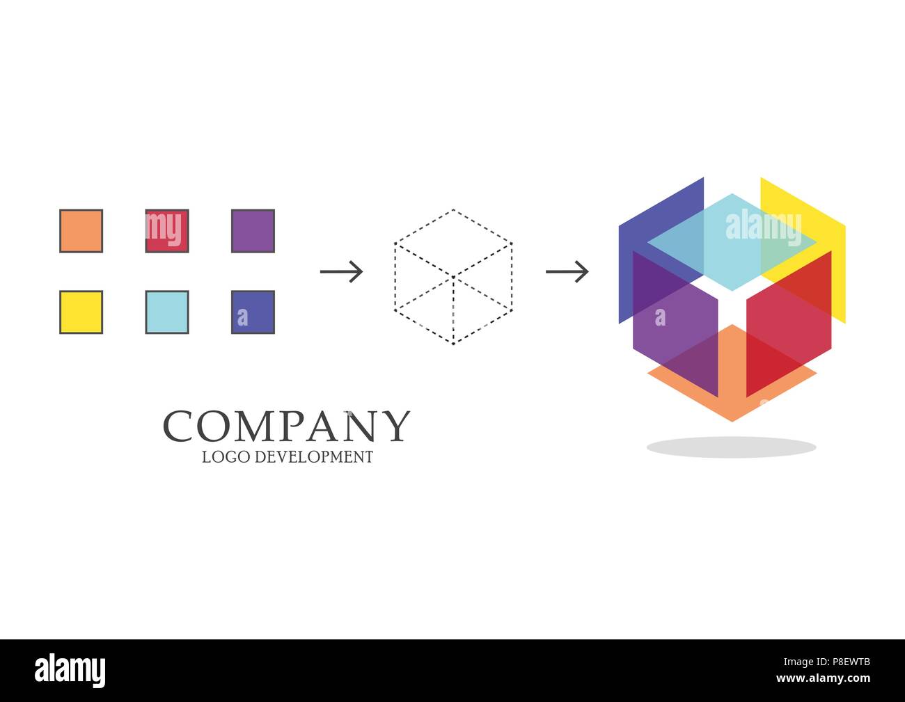 Abstract geometric logo development. Vector illustration diagram Stock ...