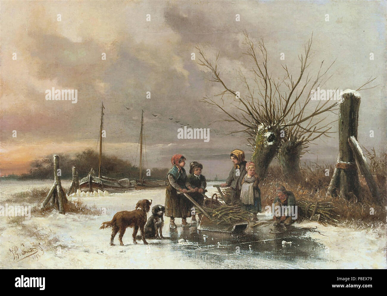 Children gathering firewood hi-res stock photography and images - Alamy