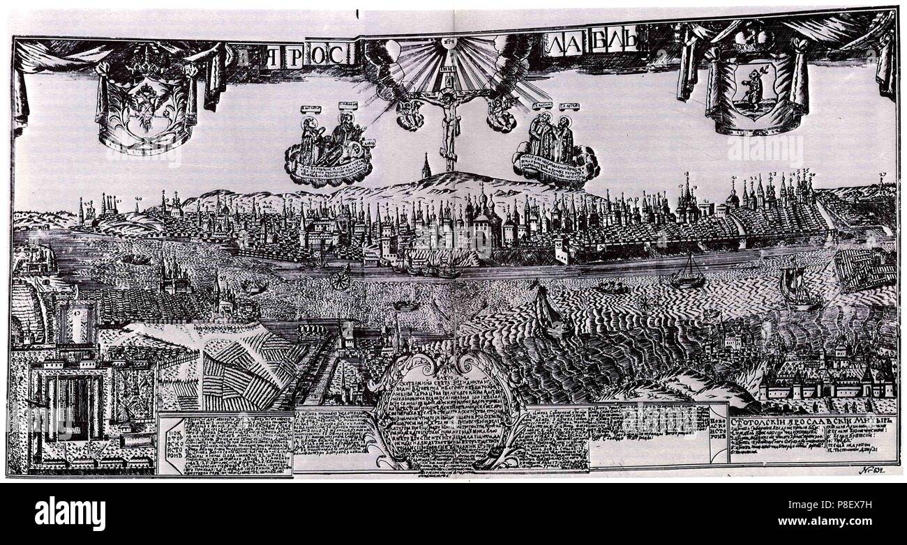 View of Yaroslavl (Lubok). Museum: Russian National Library, St ...