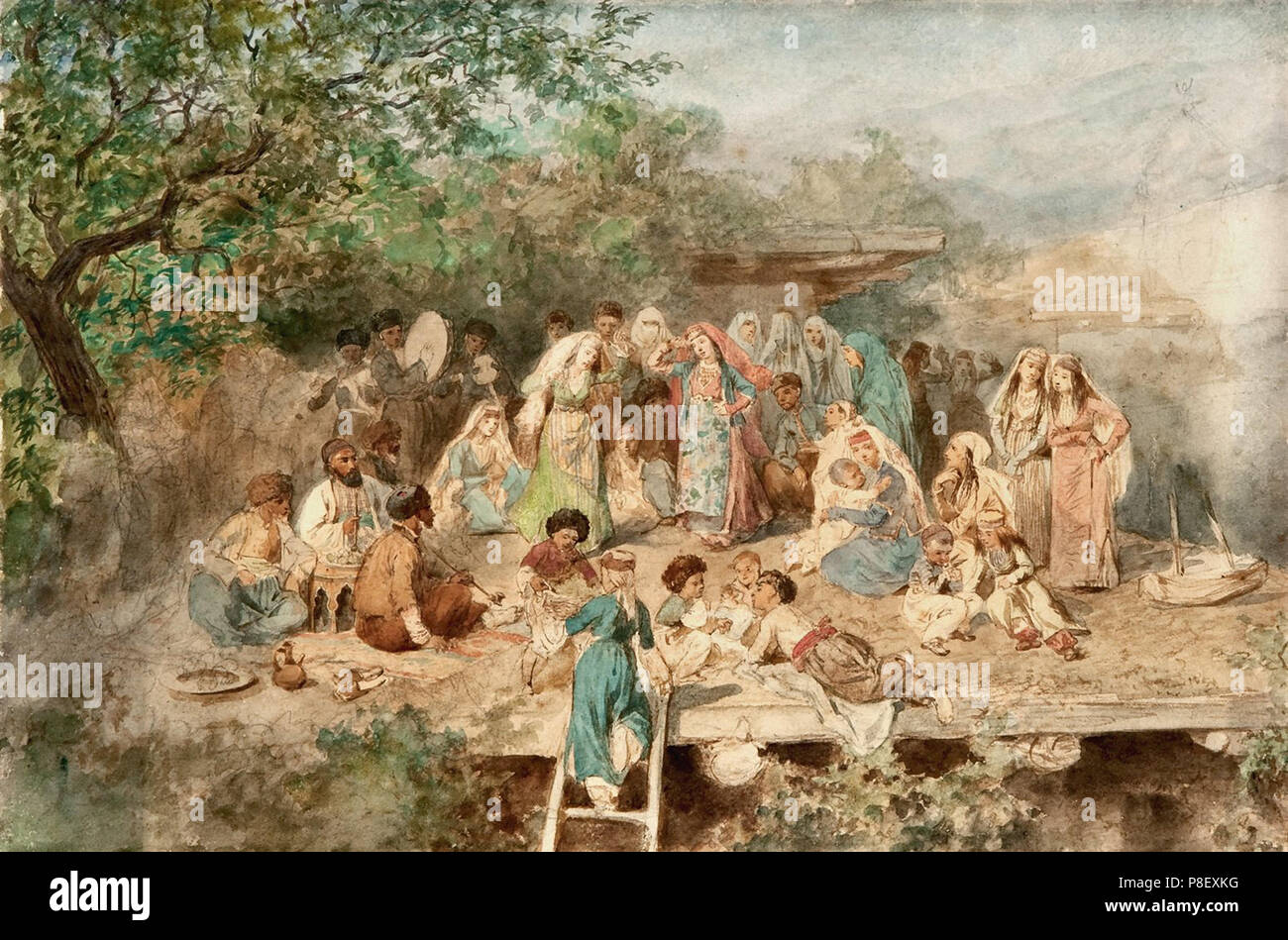 Sokolov Ivan Ivanovich - a Cherkess Feast Stock Photo - Alamy
