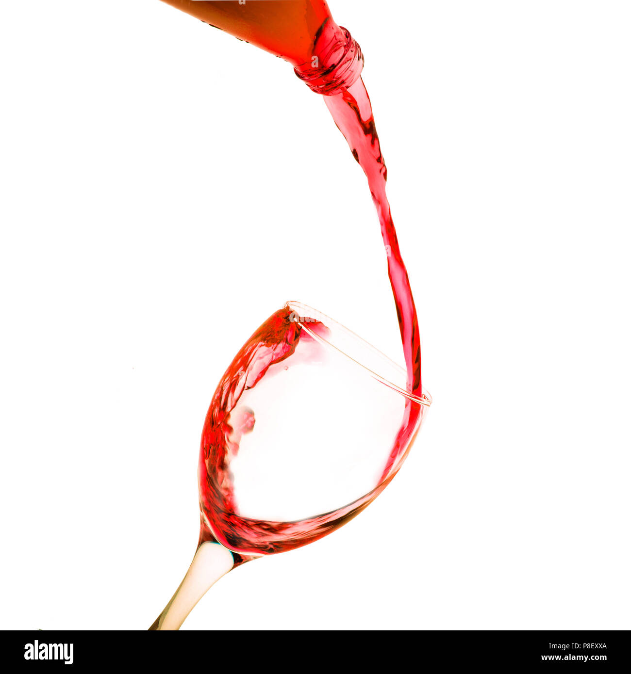 Red liquid drink pour in wine glass Stock Photo - Alamy