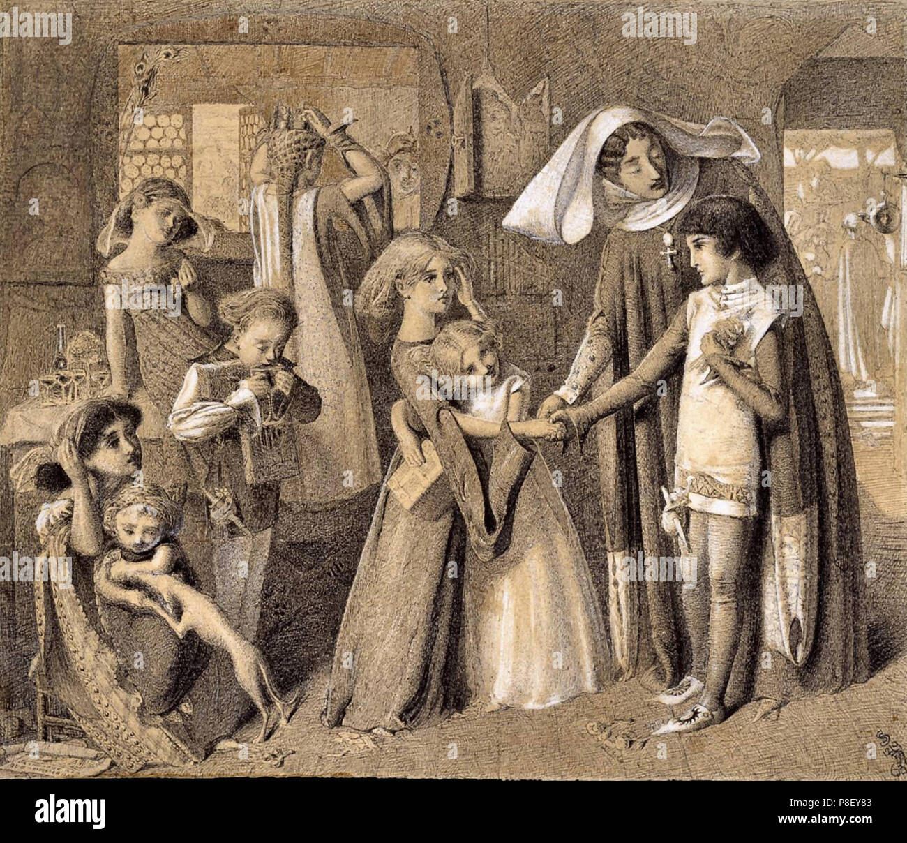 Solomon Simeon - Dante's First Meeting with Beatrice Stock Photo - Alamy