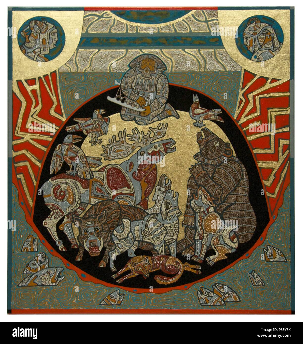 Kantele. Illustration to the national epic Kalevala. Museum: PRIVATE ...