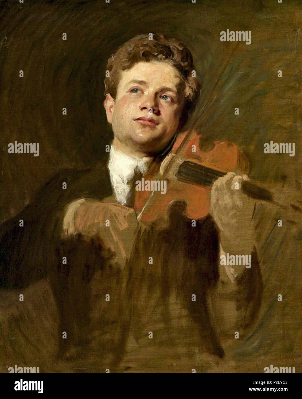 Solomon Solomon Joseph - Mischa Elman Playing the Violin Stock Photo ...
