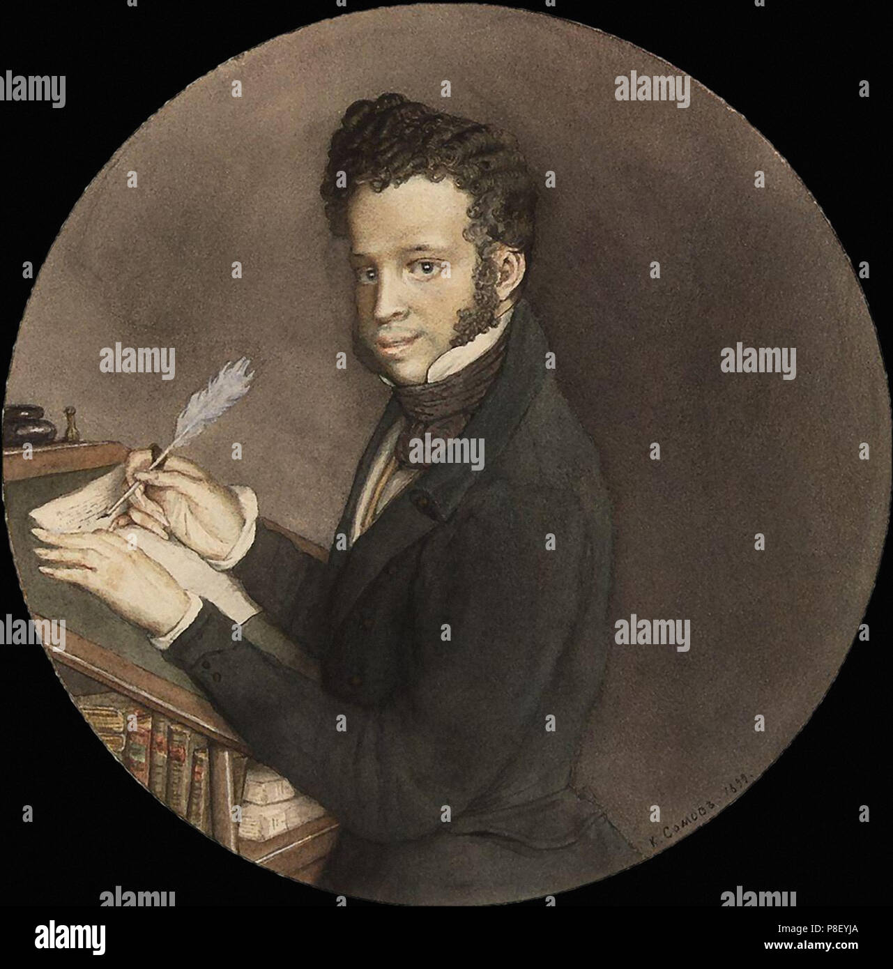 Somov Constantin - Alexander Pushkin at Work Stock Photo - Alamy