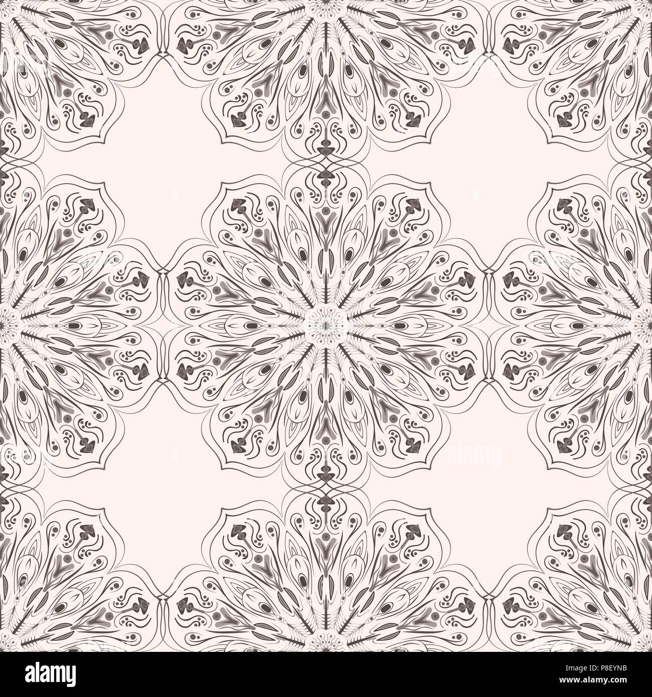 Vector illustration. Seamless pattern of mandalas Stock Vector Image ...