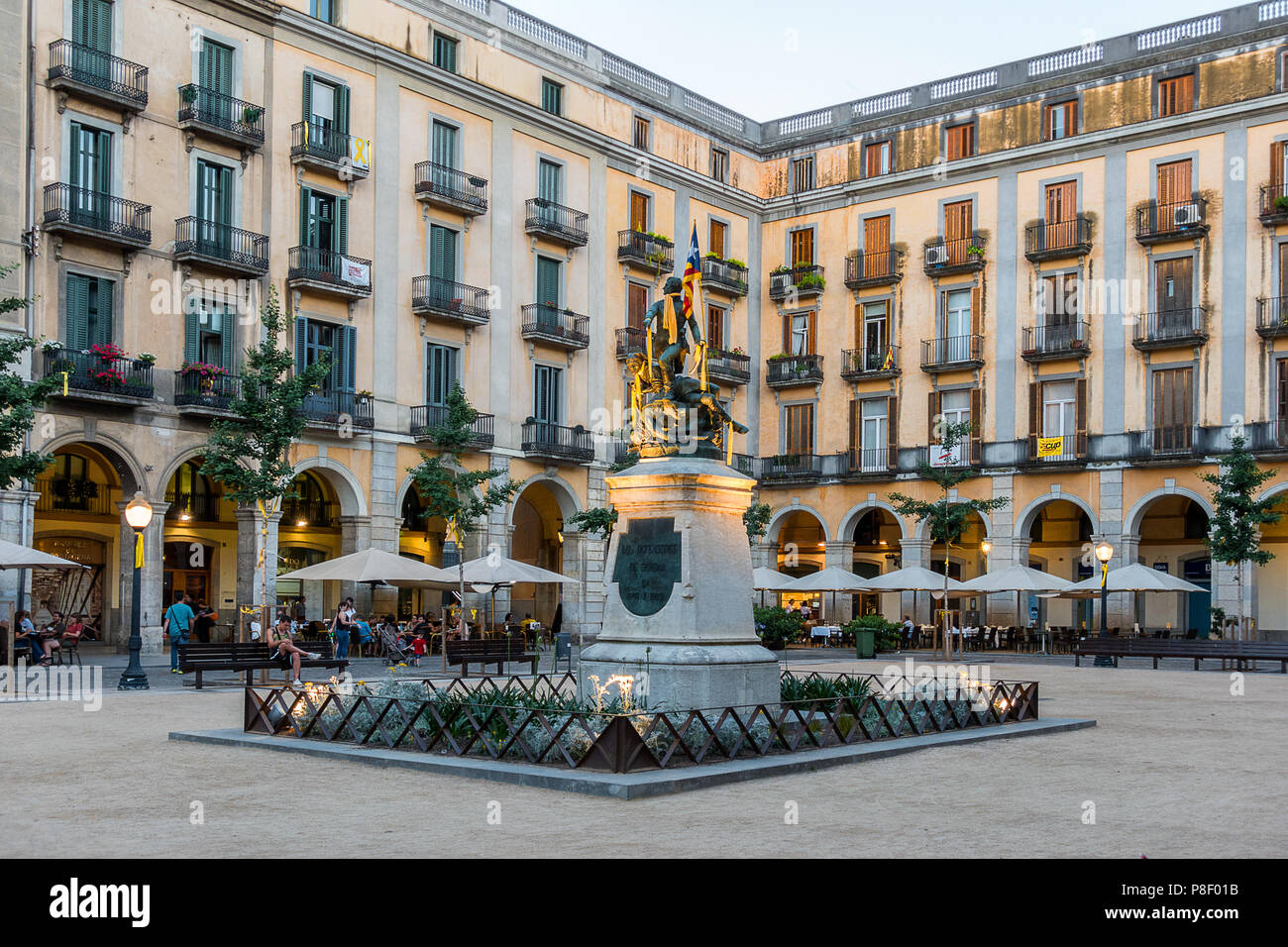 Independence Square in Girona Spain Stock Photo - Alamy