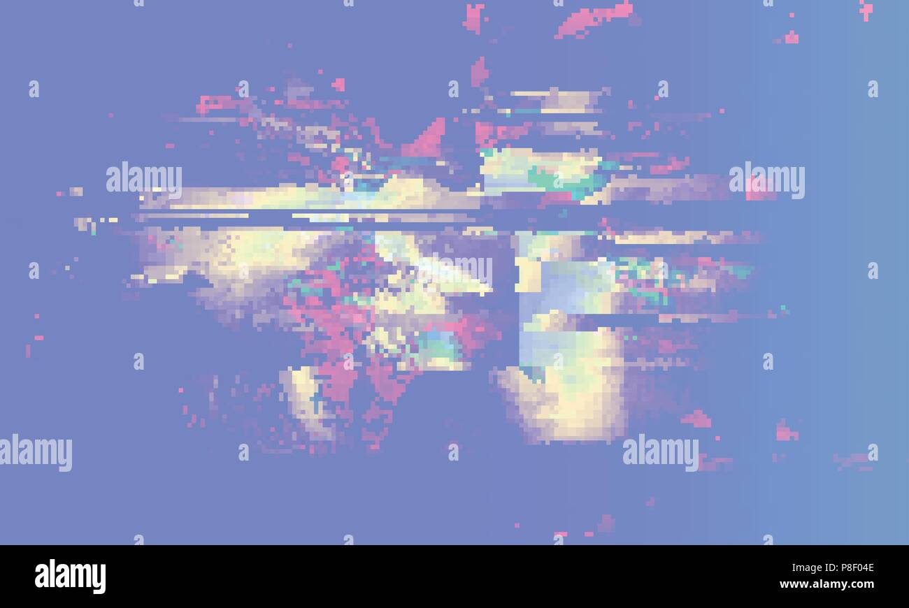 Stock vector illustration. Glitch style computer screen error templates ...