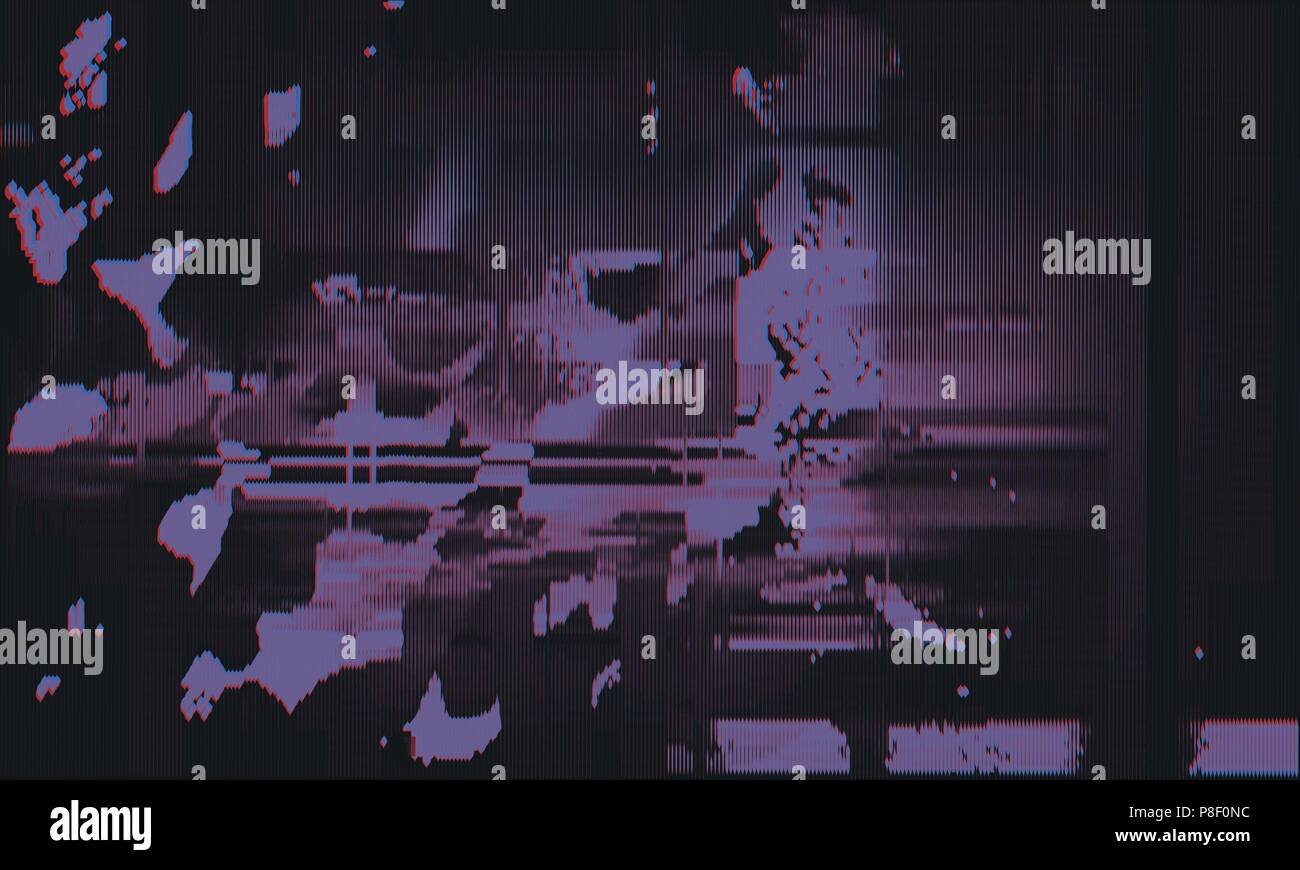 Stock vector illustration. Glitch style computer screen error templates ...