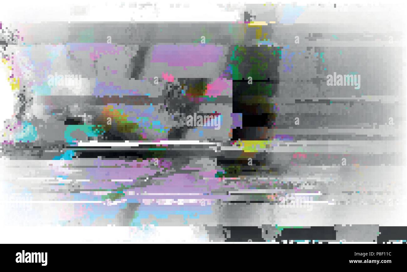 Stock vector illustration. Glitch style computer screen error templates ...