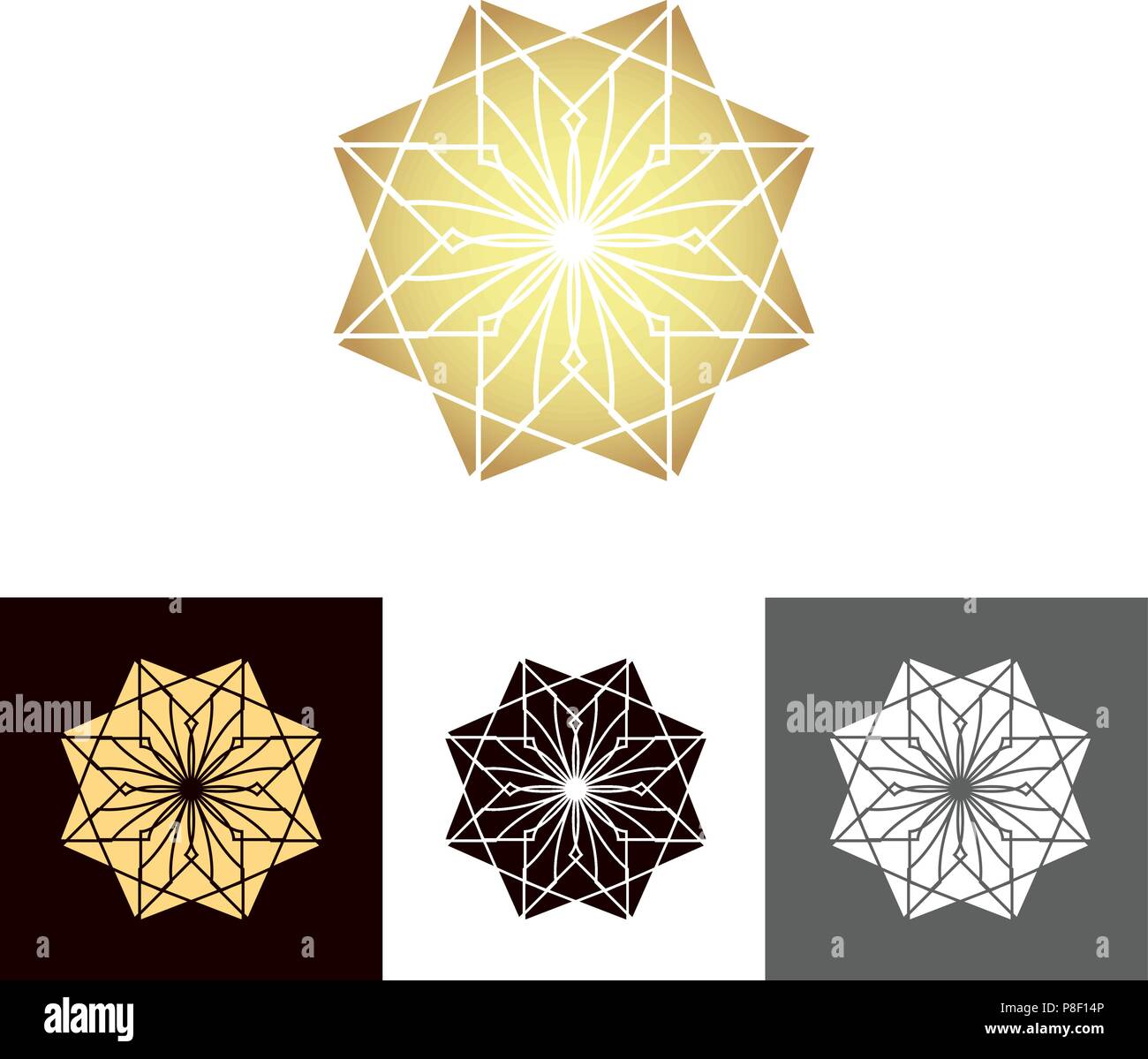 A set of ancient geometric linear figures, for decorating your own ...