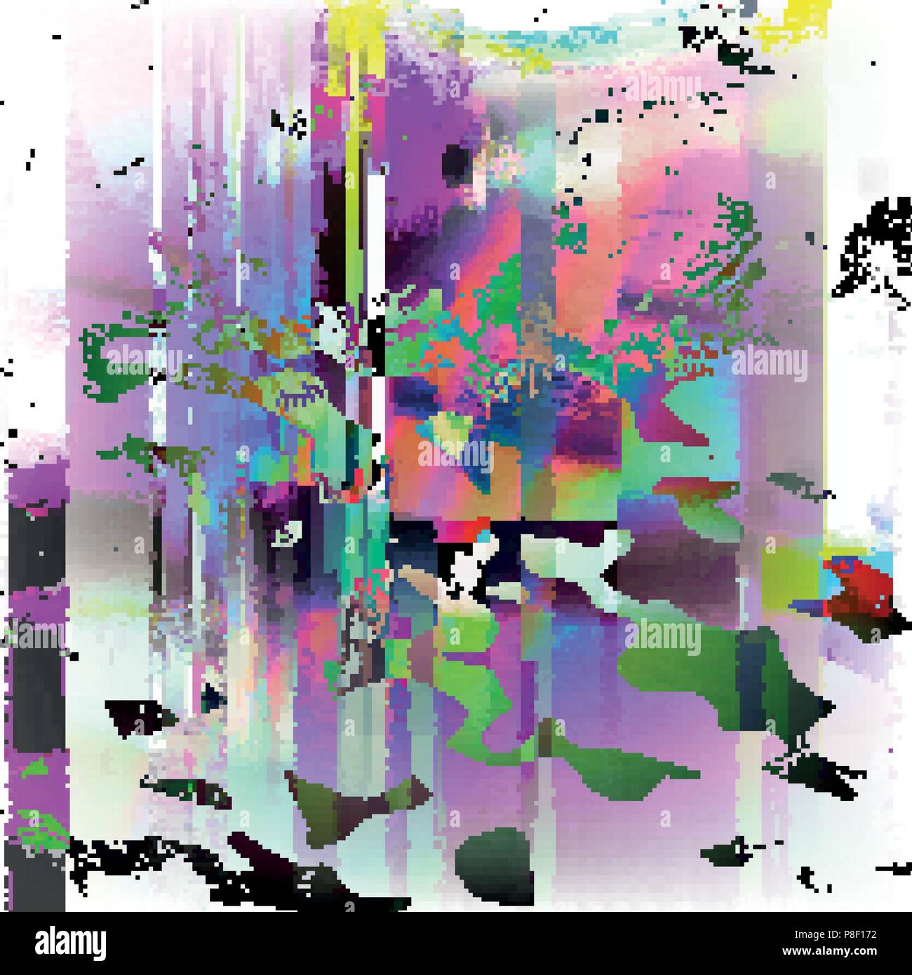 Stock vector illustration. Glitch style computer screen error templates ...