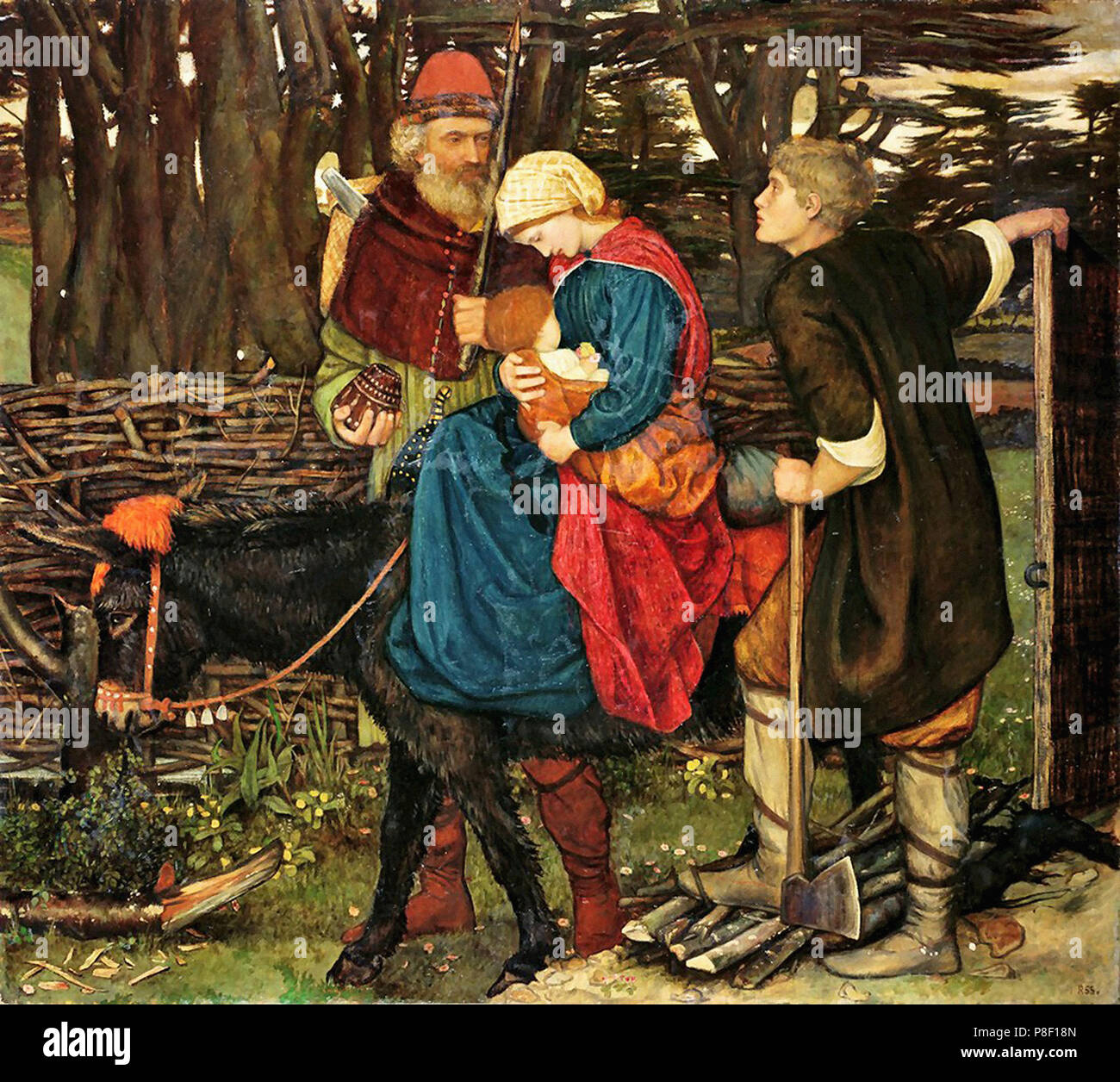 Spencer-Stanhope John Roddam - the Holy Family Stock Photo - Alamy