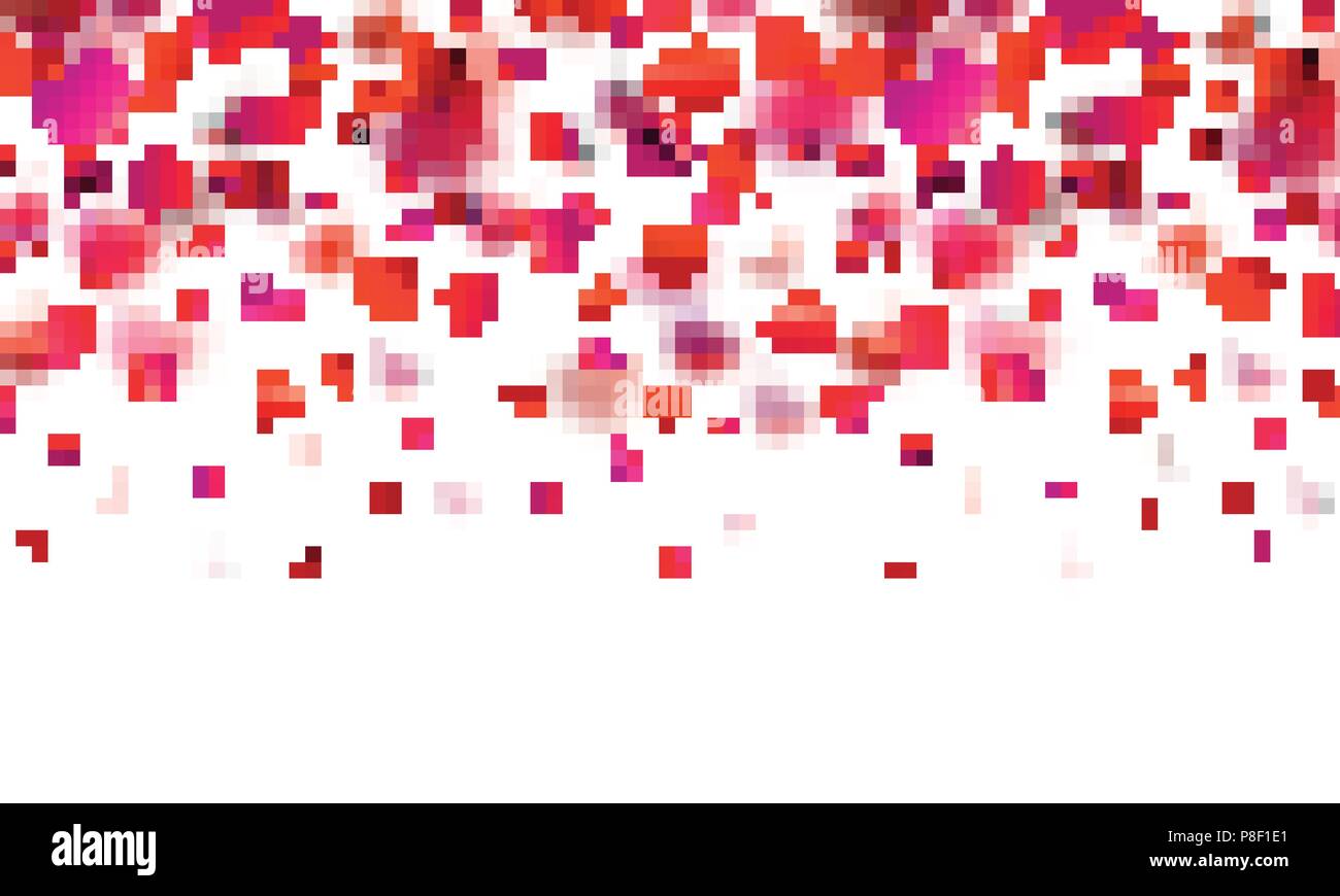 Stock vector illustration realistic falling shiny red hearts isolated ...