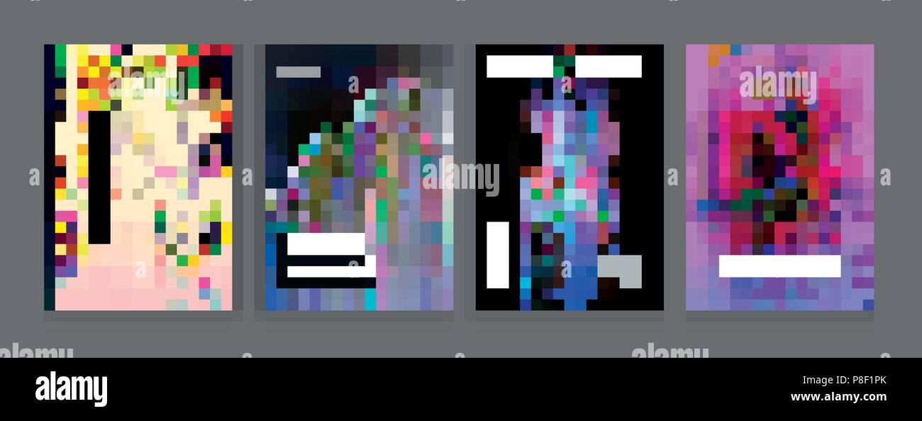 Stock vector illustration Glitch style computer screen error templates ...