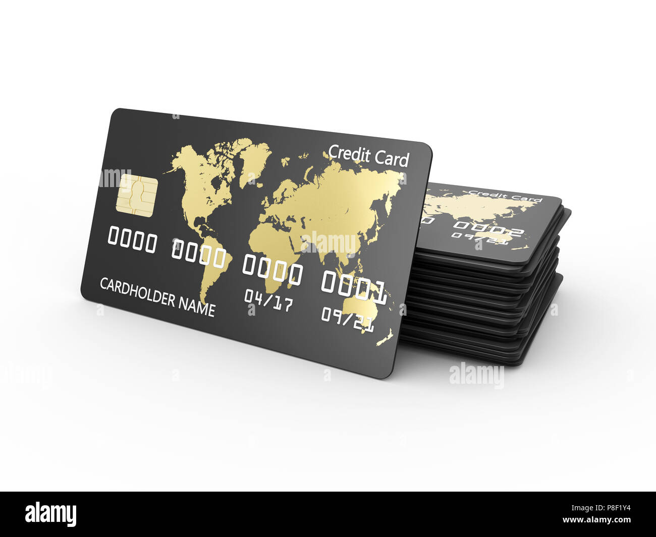 Realistic detailed credit cards 3d illustration design Stock Photo - Alamy