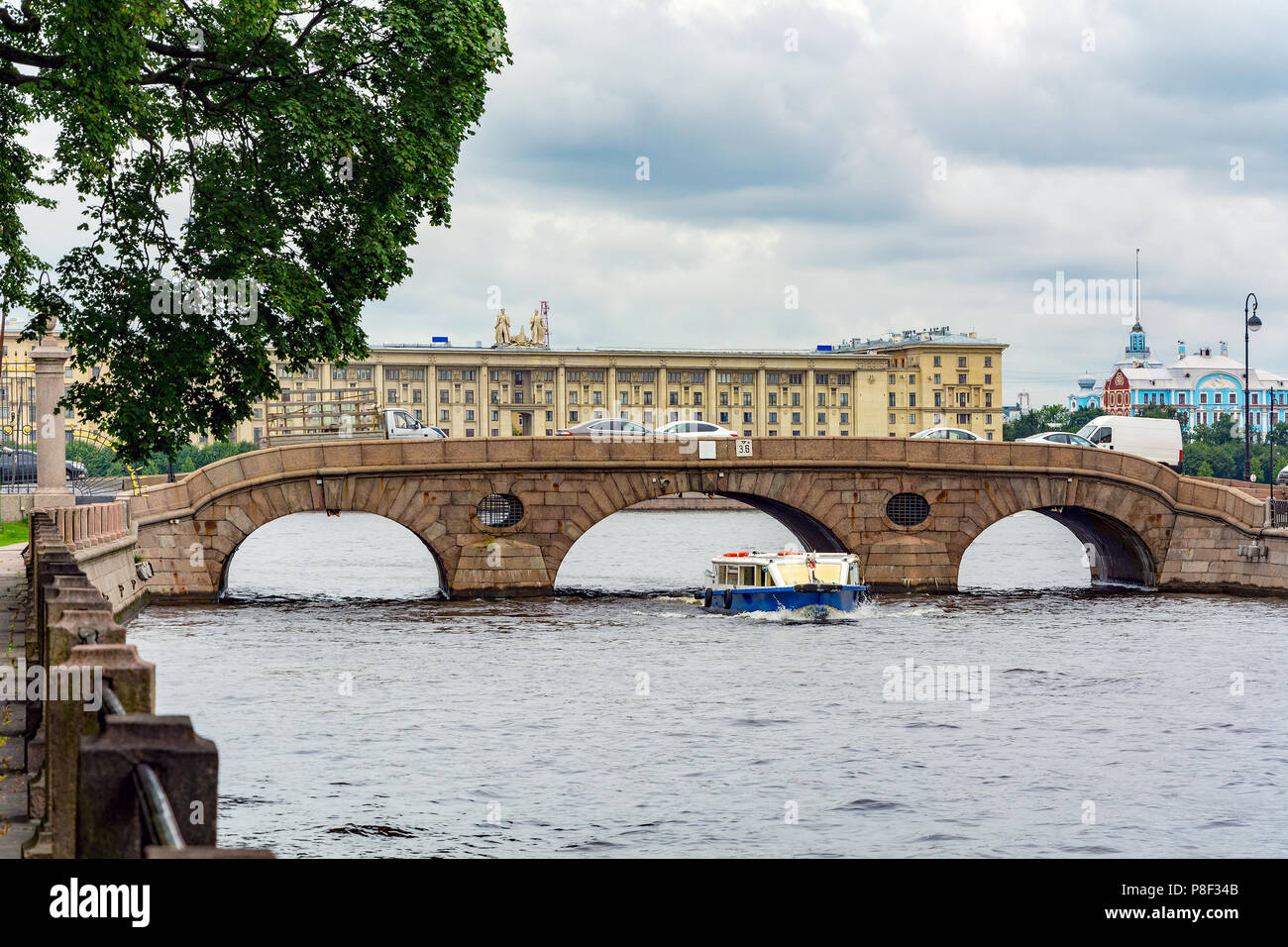 St. Petersburg, Laundry bridge over the Fontanka river at its source ...