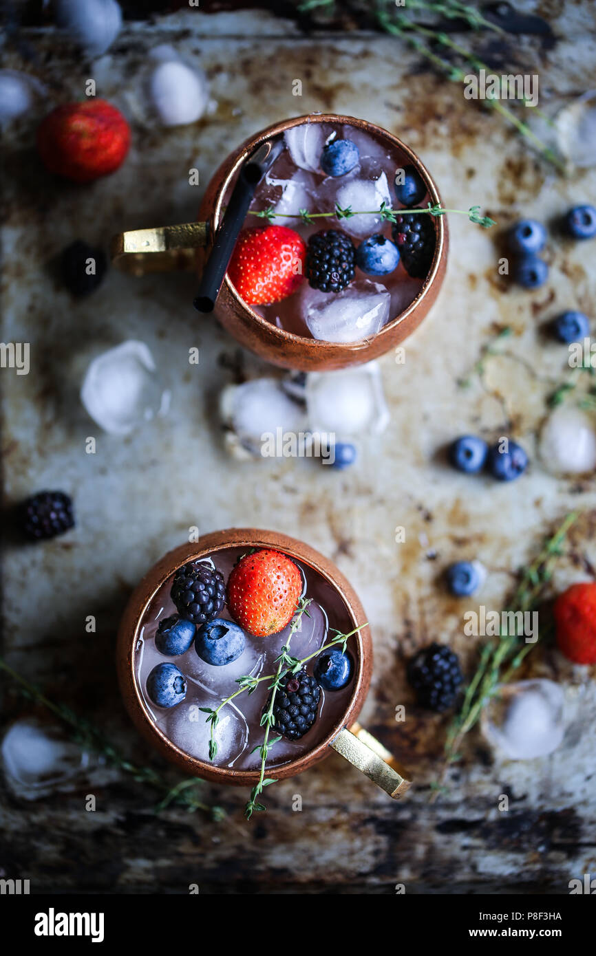 Summer berries moscow mule Stock Photo - Alamy